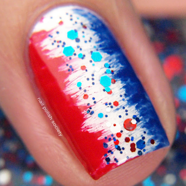 Nail Polish Society: Red, White, and Glitter