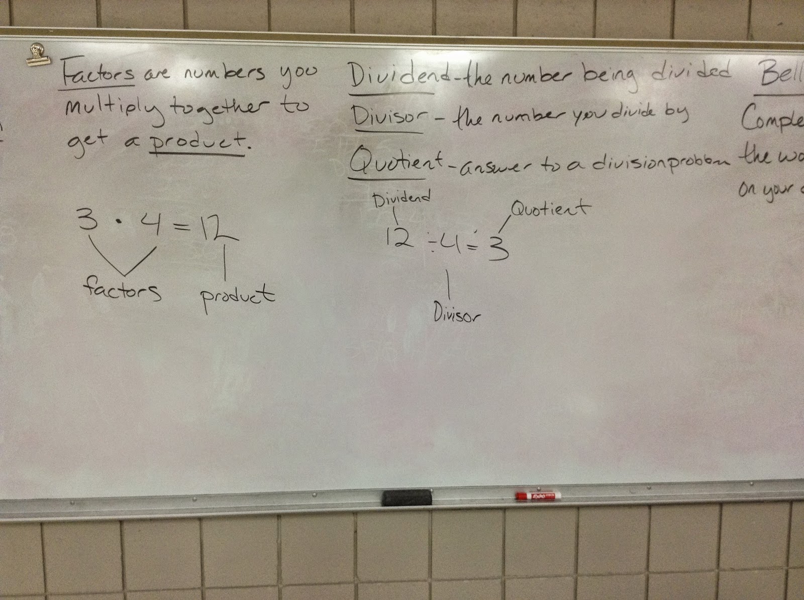Mr. German's Math Class: Factors and Divisors