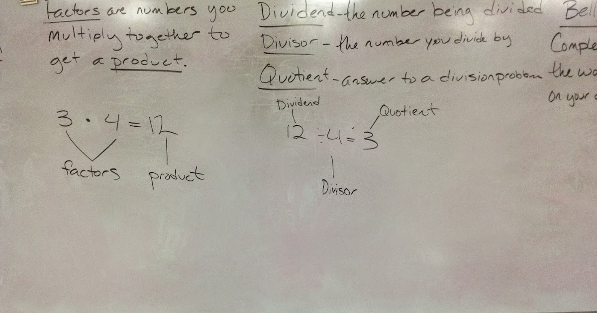 Mr. German's Math Class: Factors and Divisors