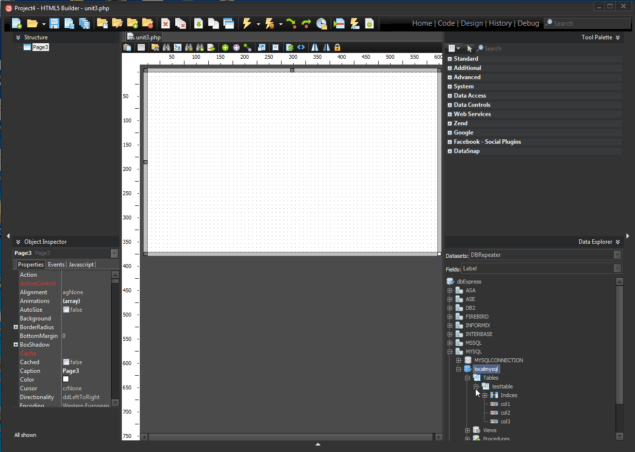 Learning Embarcadero HTML5Builder: Embarcadero HTML5 Builder MYSQL Connection
