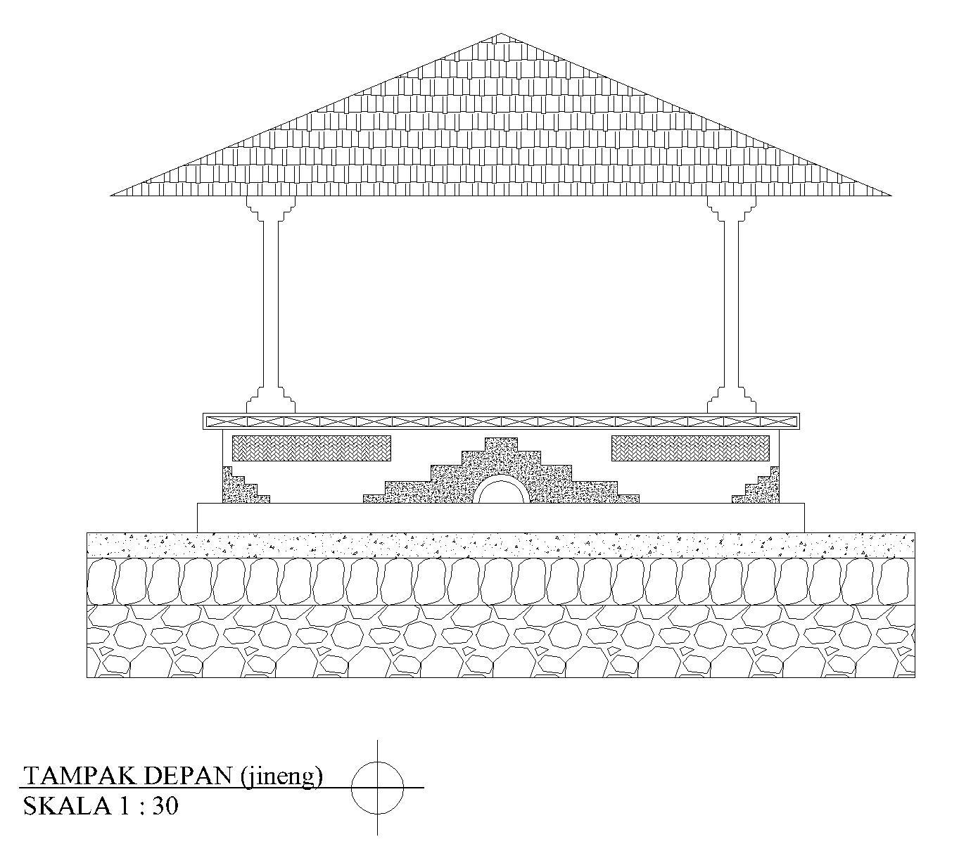 Design AutoCad Wahyu: Bale Bengong