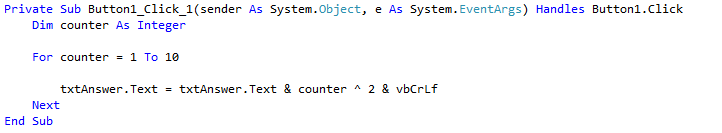 AS Computing Made Easy?: VB Lesson 6: The For... Next Loop