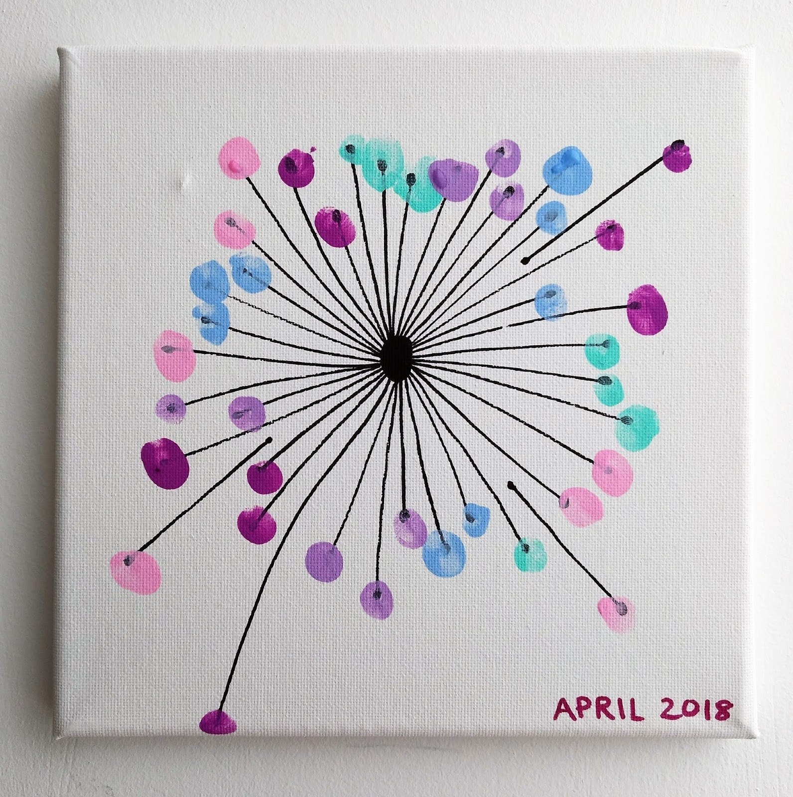 Crafting with Suzanne (& Jessica): Fingerprint Dandelion Clock