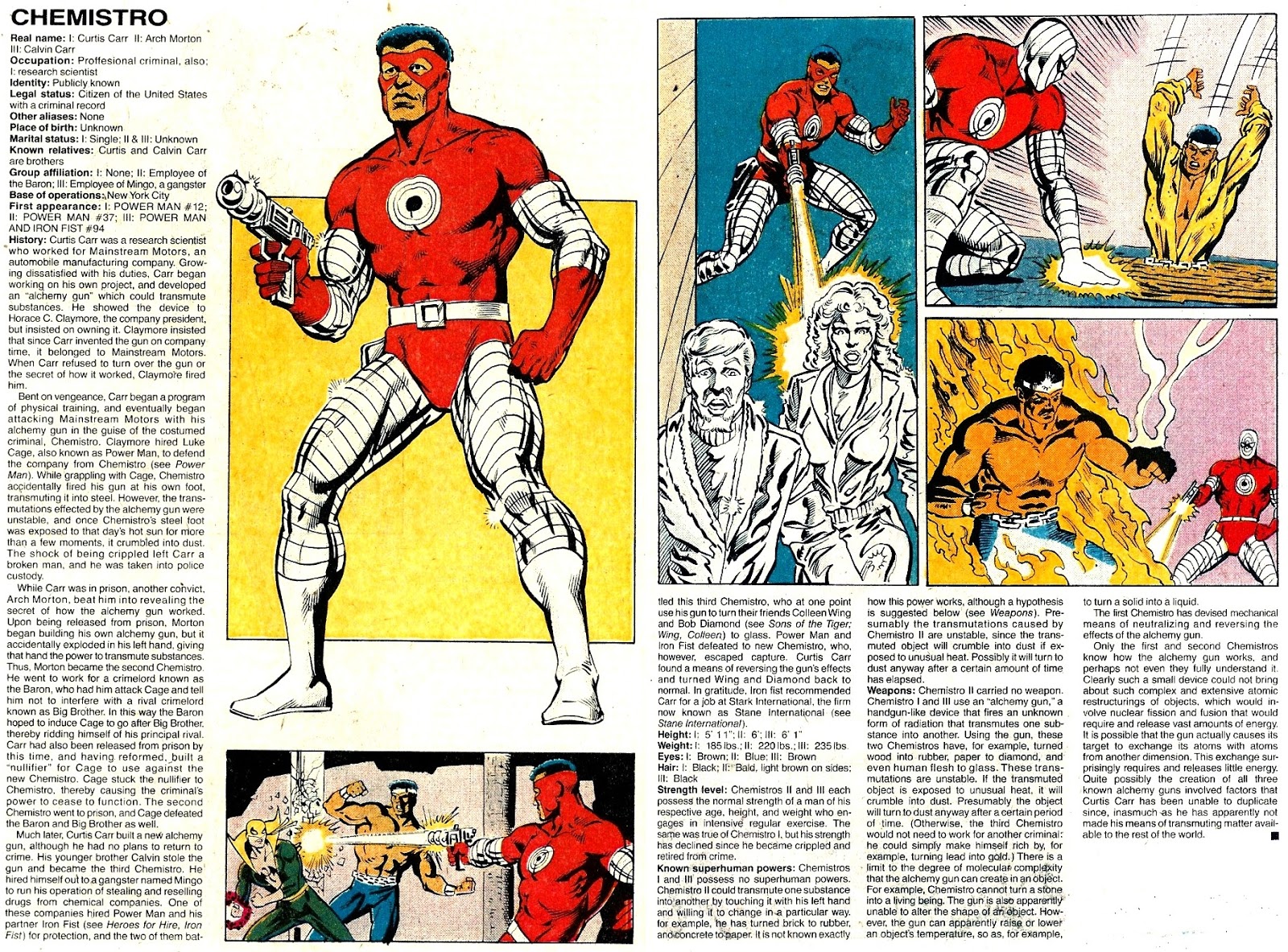 Fichas de Superheroes Marvel y DC: Quimico