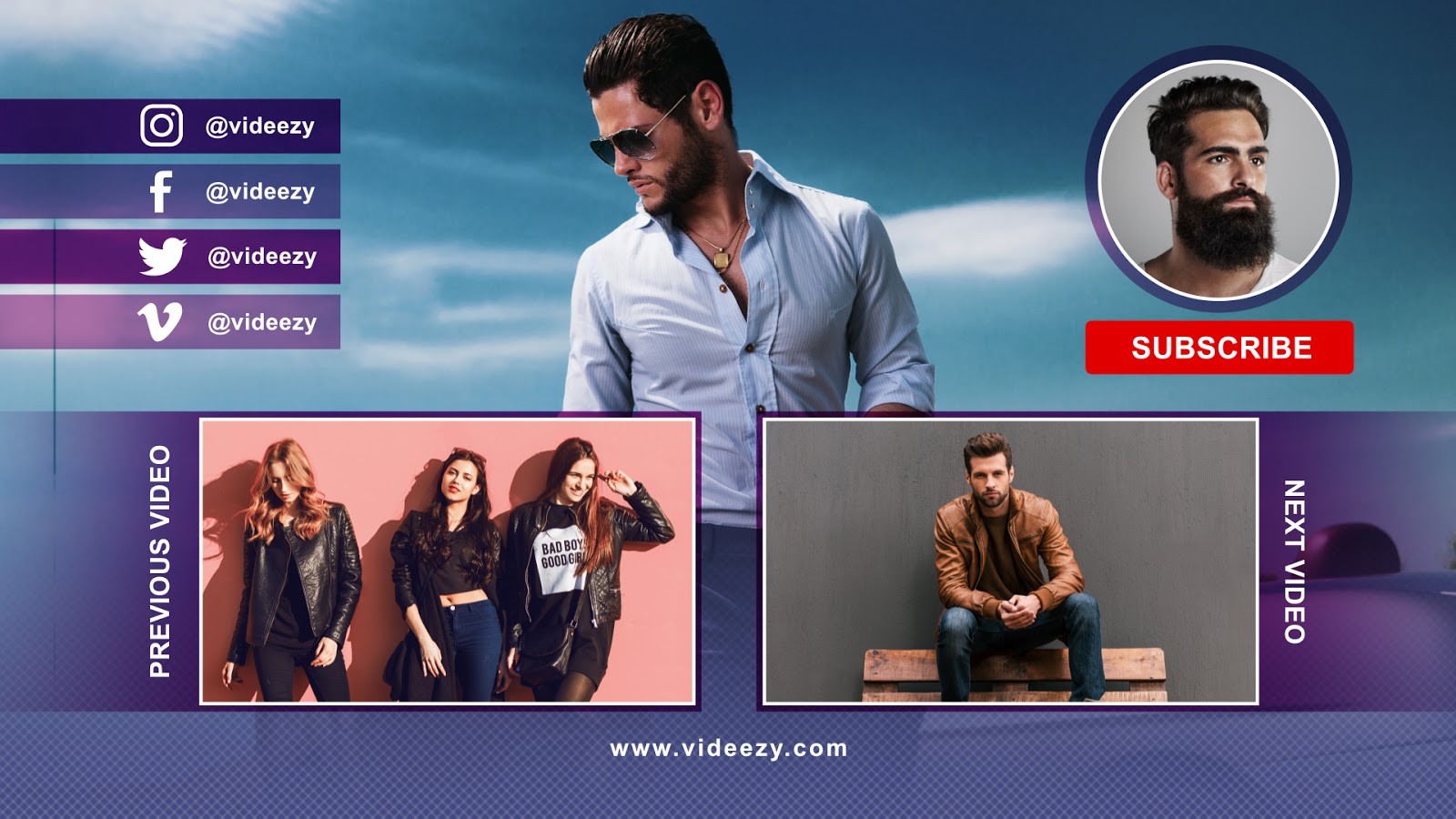 AE FULLPACK Youtube Channel End Screen AE Template - LEGACY VFX