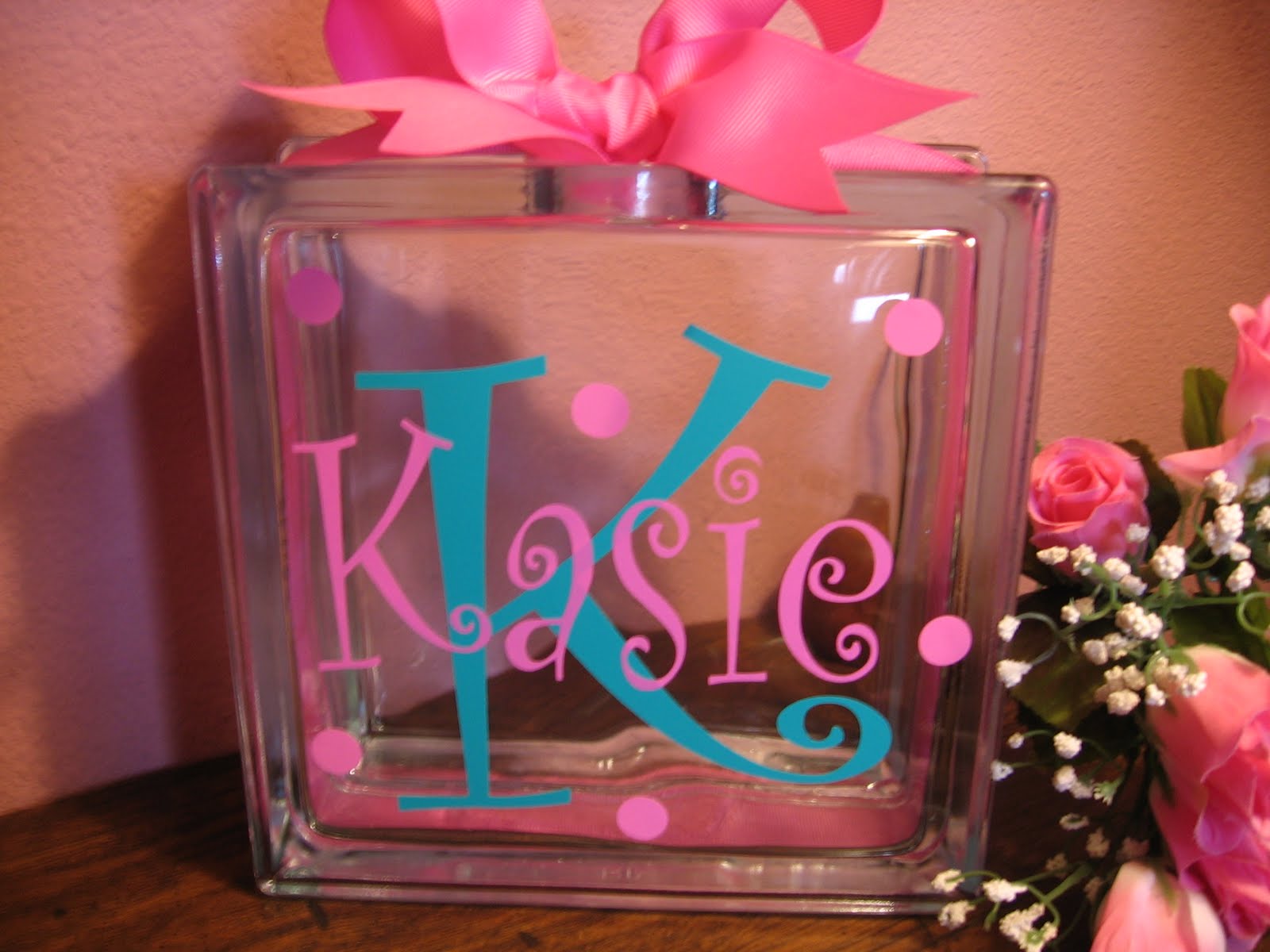 Santa's Gift Shoppe Year~Round: Monogrammed Initial/Name Glass Block Bank