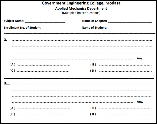 Multiple Choice Question (MCQ) - Format