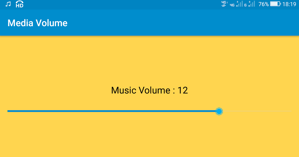 Control device media volume using Seekbar in Sketchware App