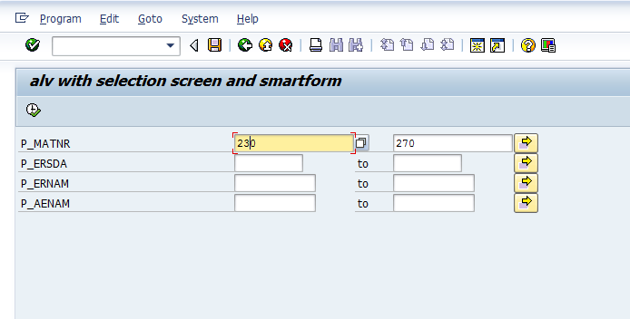 SAP Dima: A SAP program with a selection screen, an ALV and a smartform
