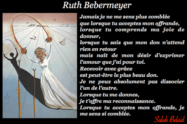 Jamais je ne me sens plus comblée que lorsque tu acceptes mon offrande ...