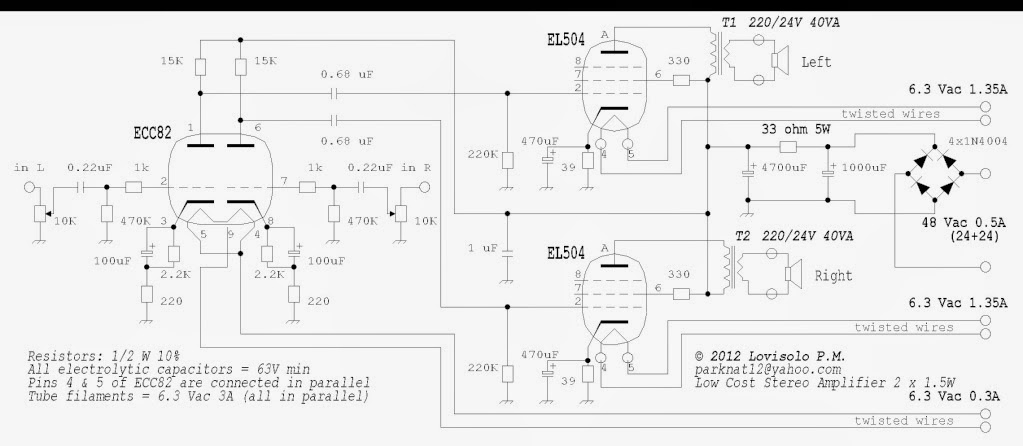 Ραδιοπειρατές: Ενισχυτές ηχου με EL/PL 504 (Σχέδια)
