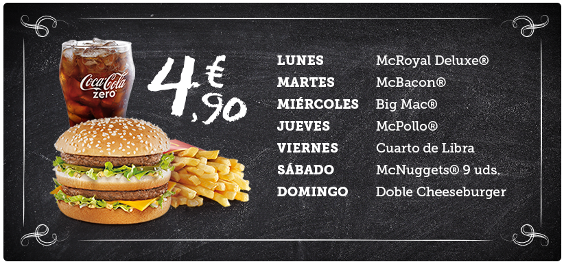 ¡Entérate de las mejores ofertas!: McDonald's Menú del Día 4,90€
