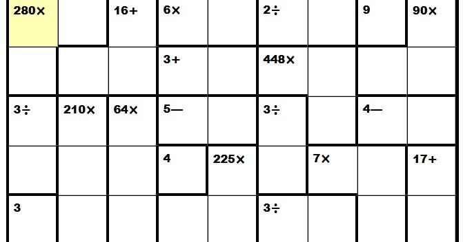Webster s KenKen Puzzle Logic Revealed KenKen Puzzle Number 20