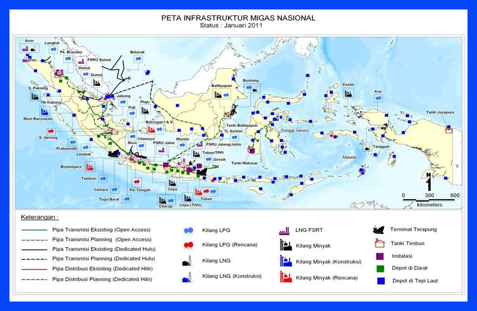 MAP OF GAS INFRASTUCTURE IN INDONESIA