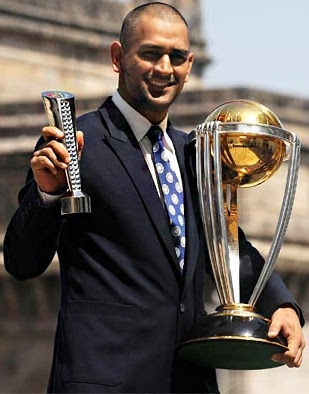 Cricketoria: MS Dhoni with Winning Trophies