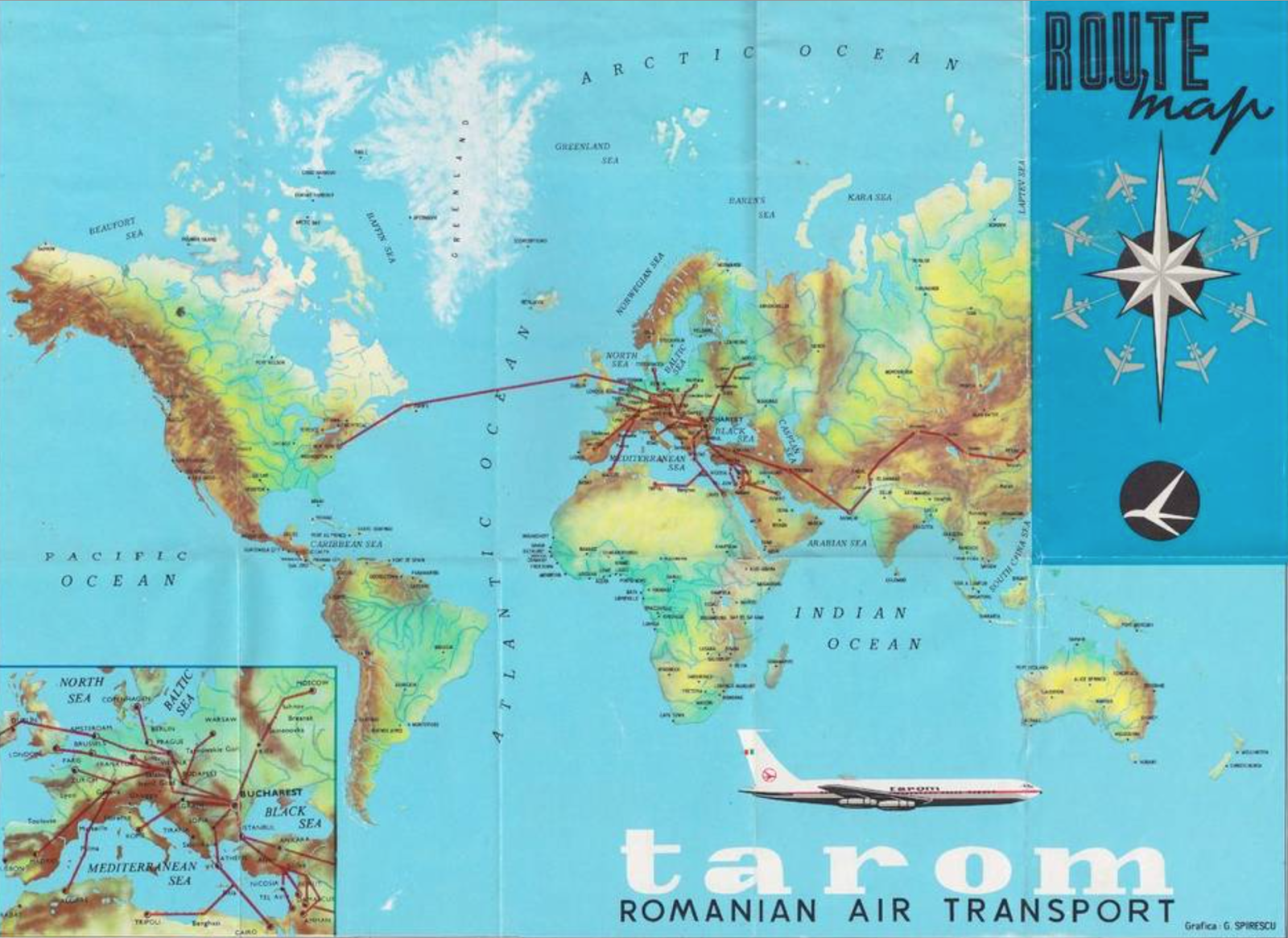 The Timetablist: TAROM Romanian Airlines: Worldwide Routes, c.1974
