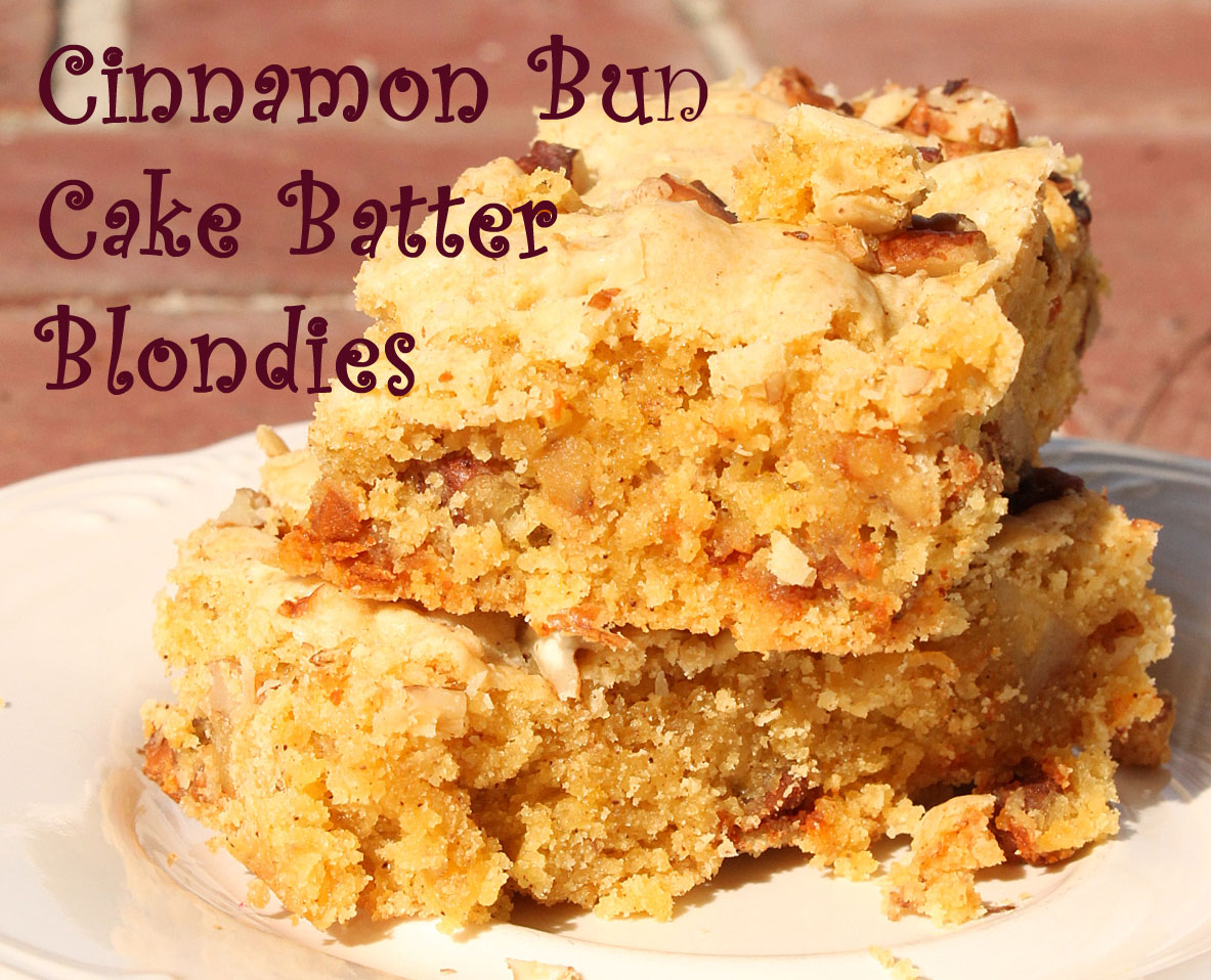 Imitation by Design: Cinnamon Bun Cake Batter Blondies