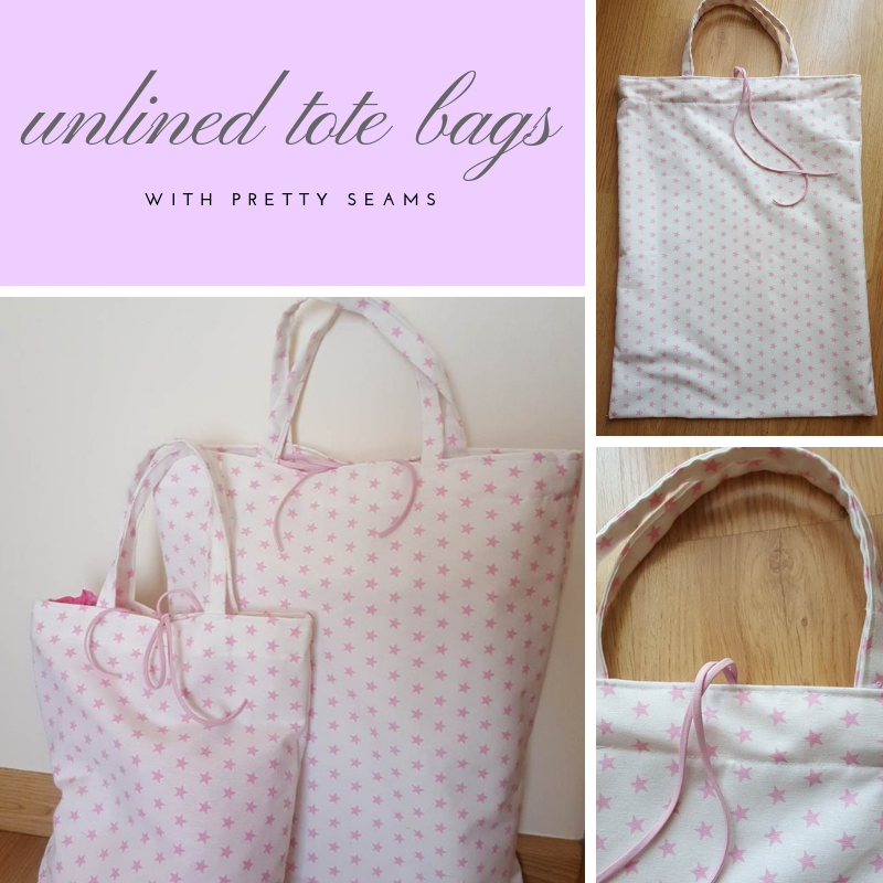 Unlined tote bags with pretty seams |Keeping it Real
