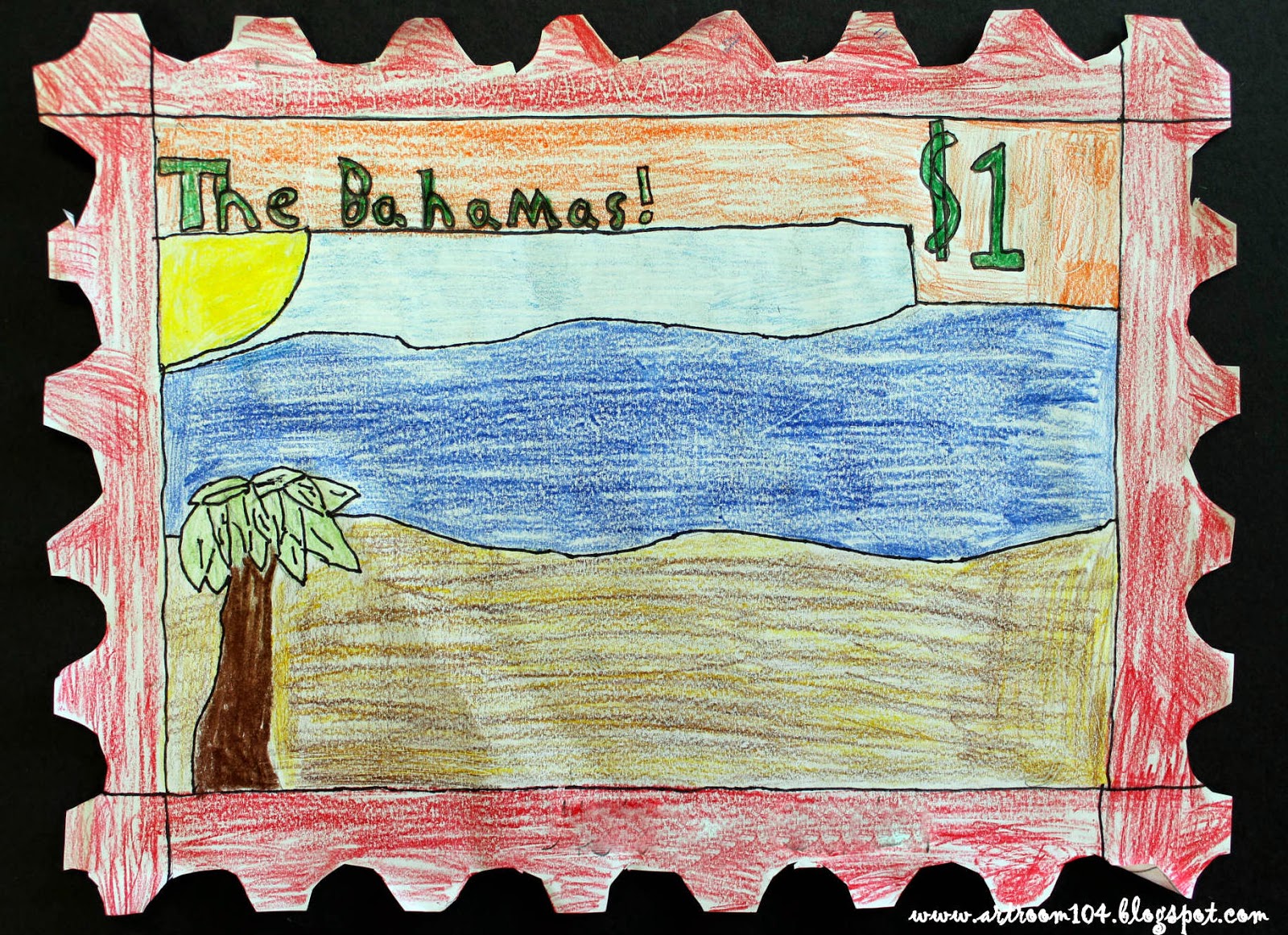 Art Room 104: 6th Grade: Foreign Country Stamp Designs