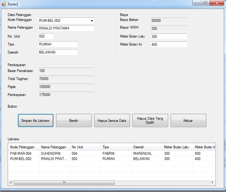 Program Sederhana Membuat Pembayaran Tagihan Rekening Listrik ...