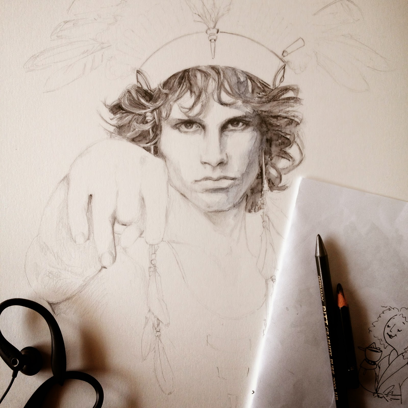 susana miranda ilustración: Drawing Jim Morrison/ Mr Mojo Risin
