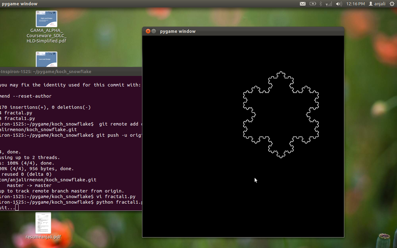 Experiments with Linux: KOCH'S SNOWFLAKE- A Mathematical Curve
