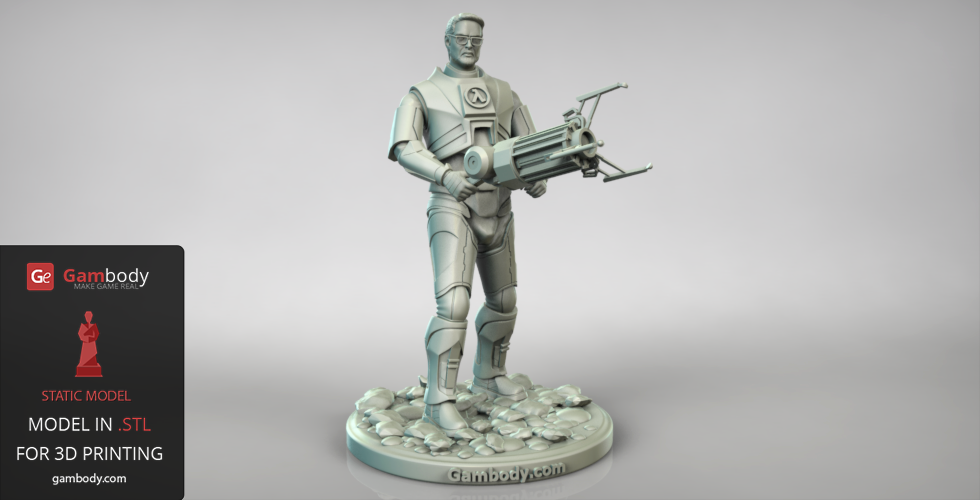 Half Life- Gordon Freeman 3D Models with Crowbar and Gravity gun ...