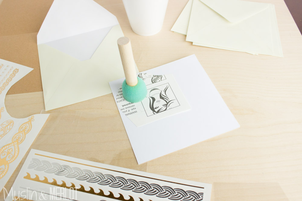 Use $1 Flash Tattoos as Paper Embellishments! - Muslin and Merlot