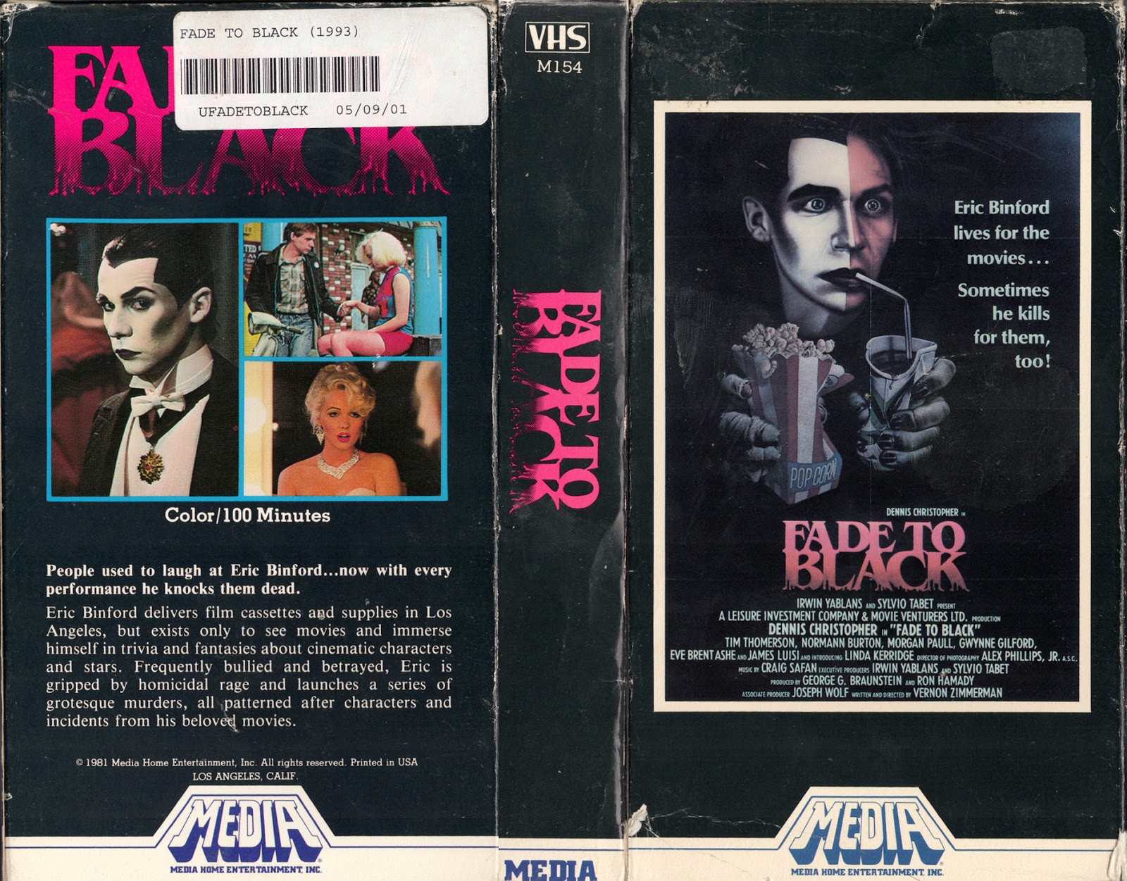 FADE TO BLACK (1980) FILMOTECA FATAL / FUNDIDO A NEGRO / CONFESIONES DE ...