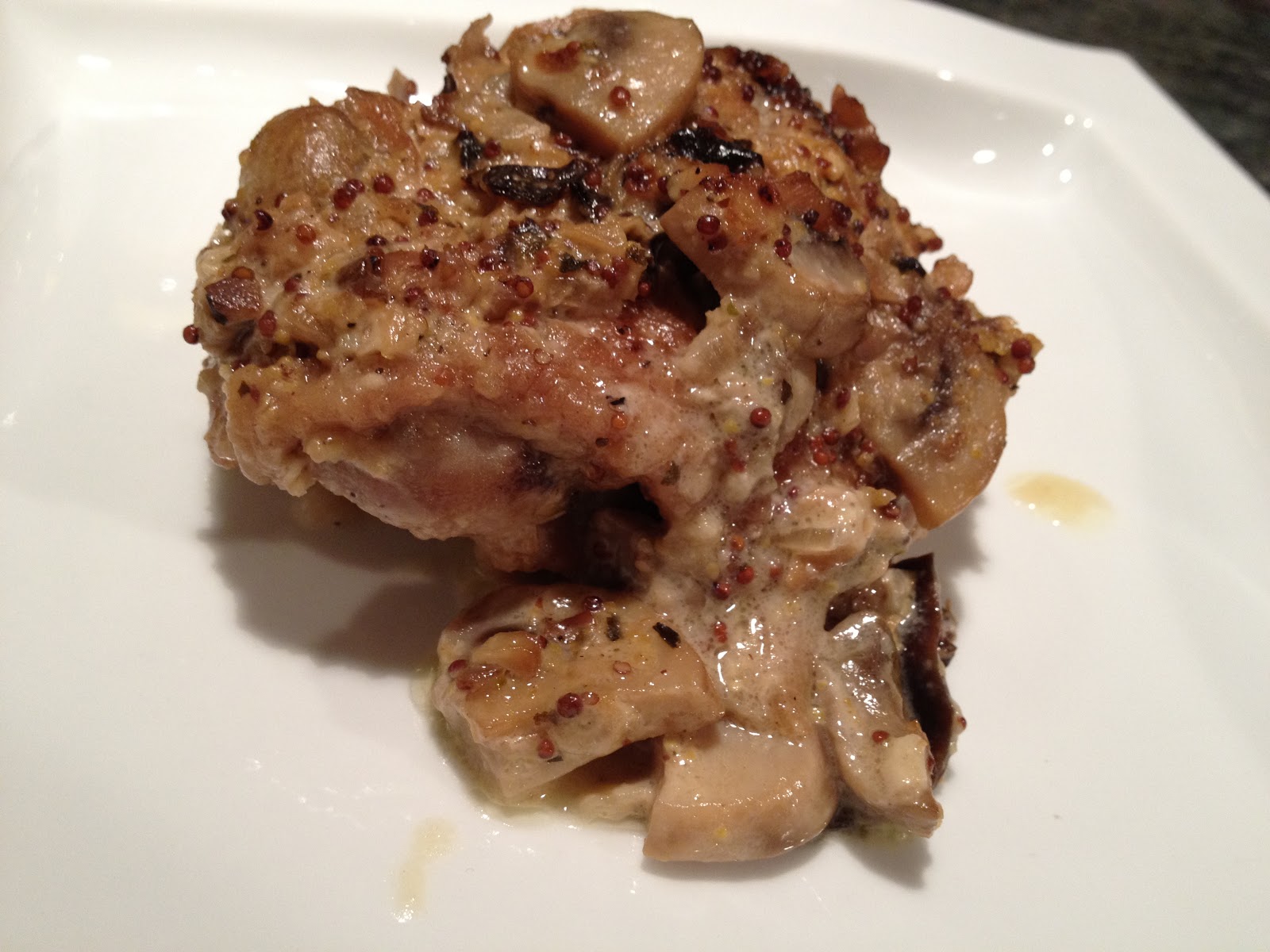 A Drinkable Feast: Flambé Chicken with Mustard and Mushroom Cream Sauce