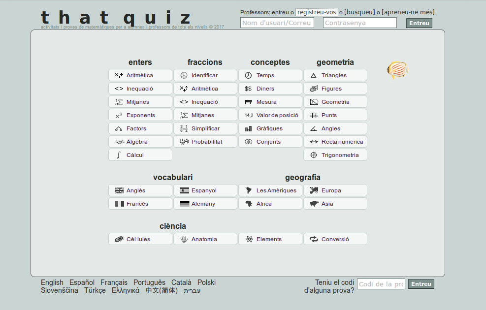Activitats de Geometria amb ThatQuiz