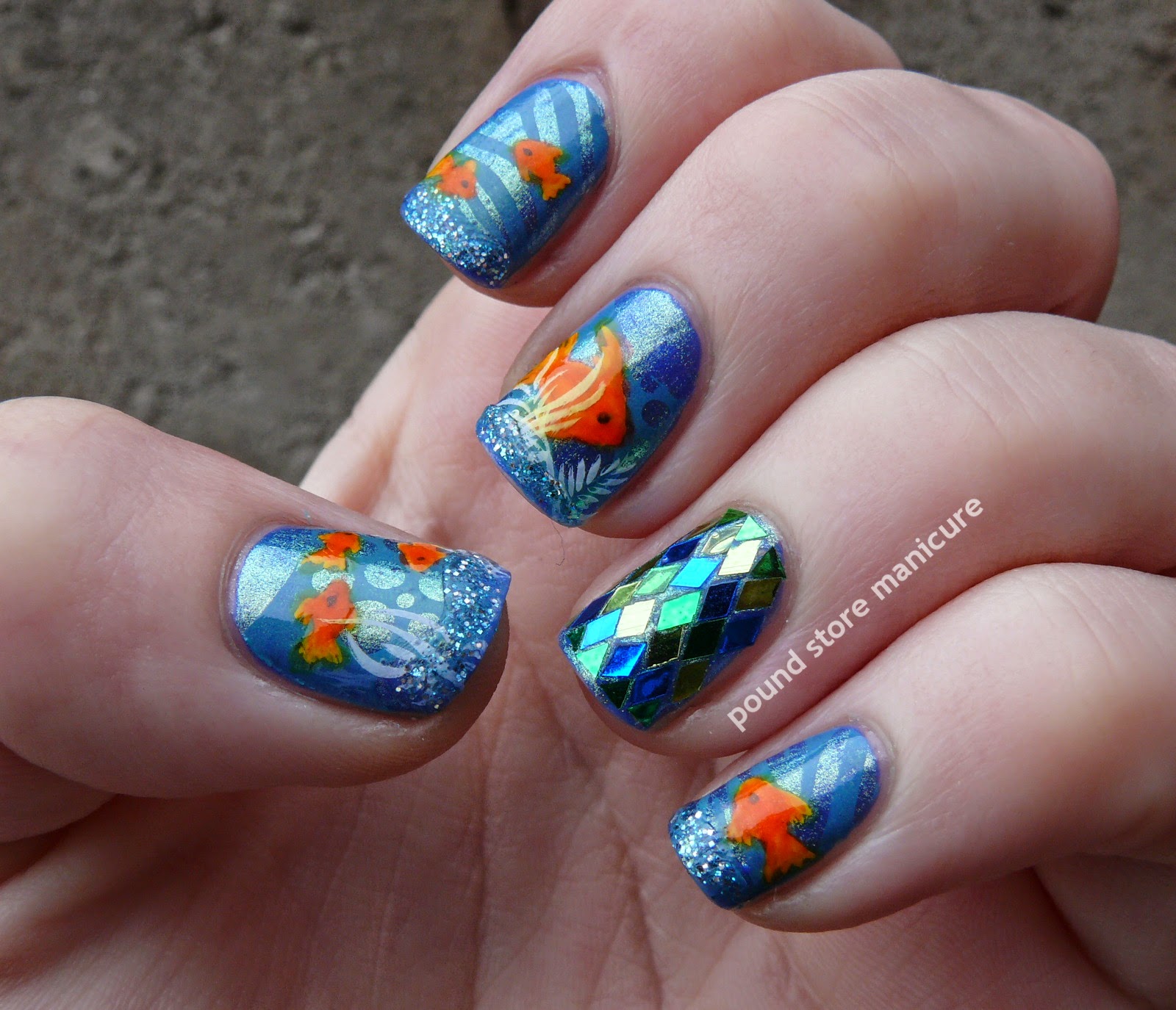 Pound Store Manicure: Fish Fingers!