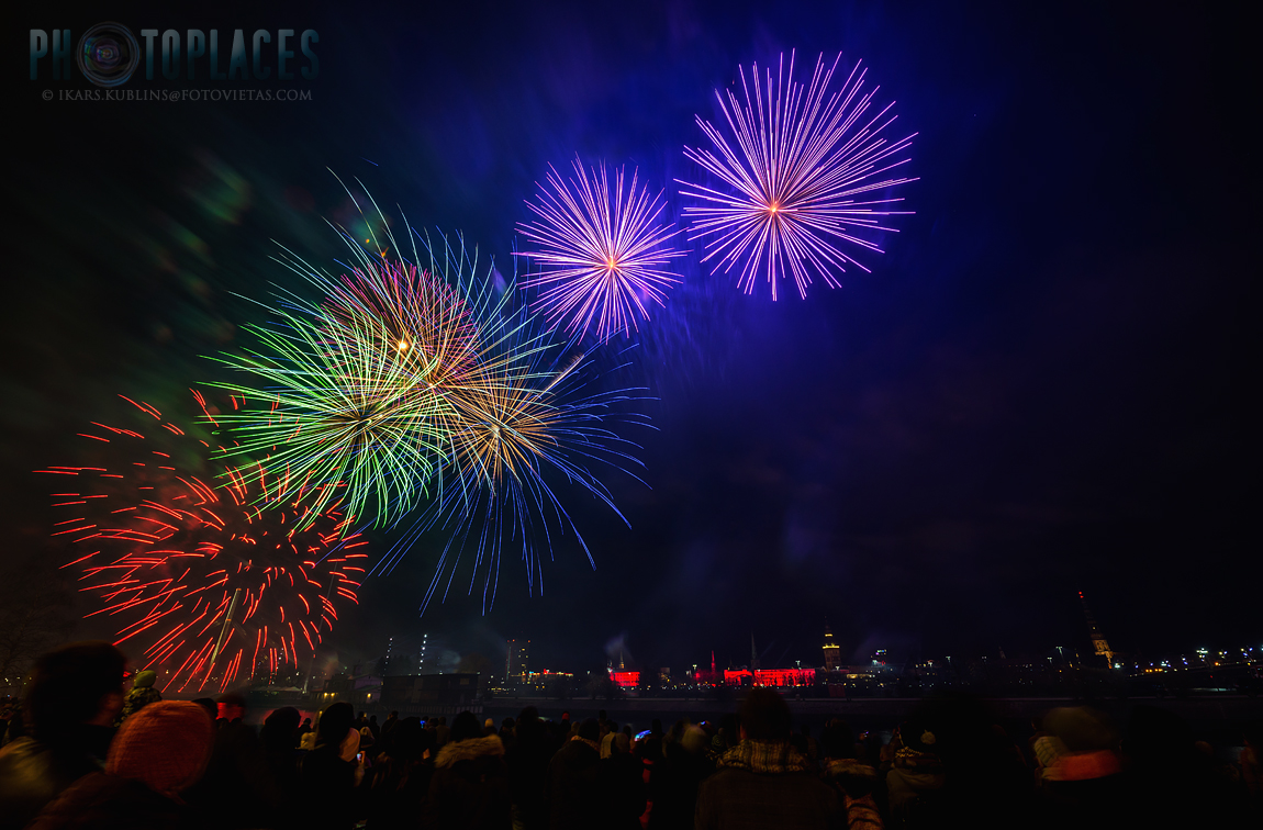 Latvia 100 years Celebration Fireworks in Riga - Photoplaces