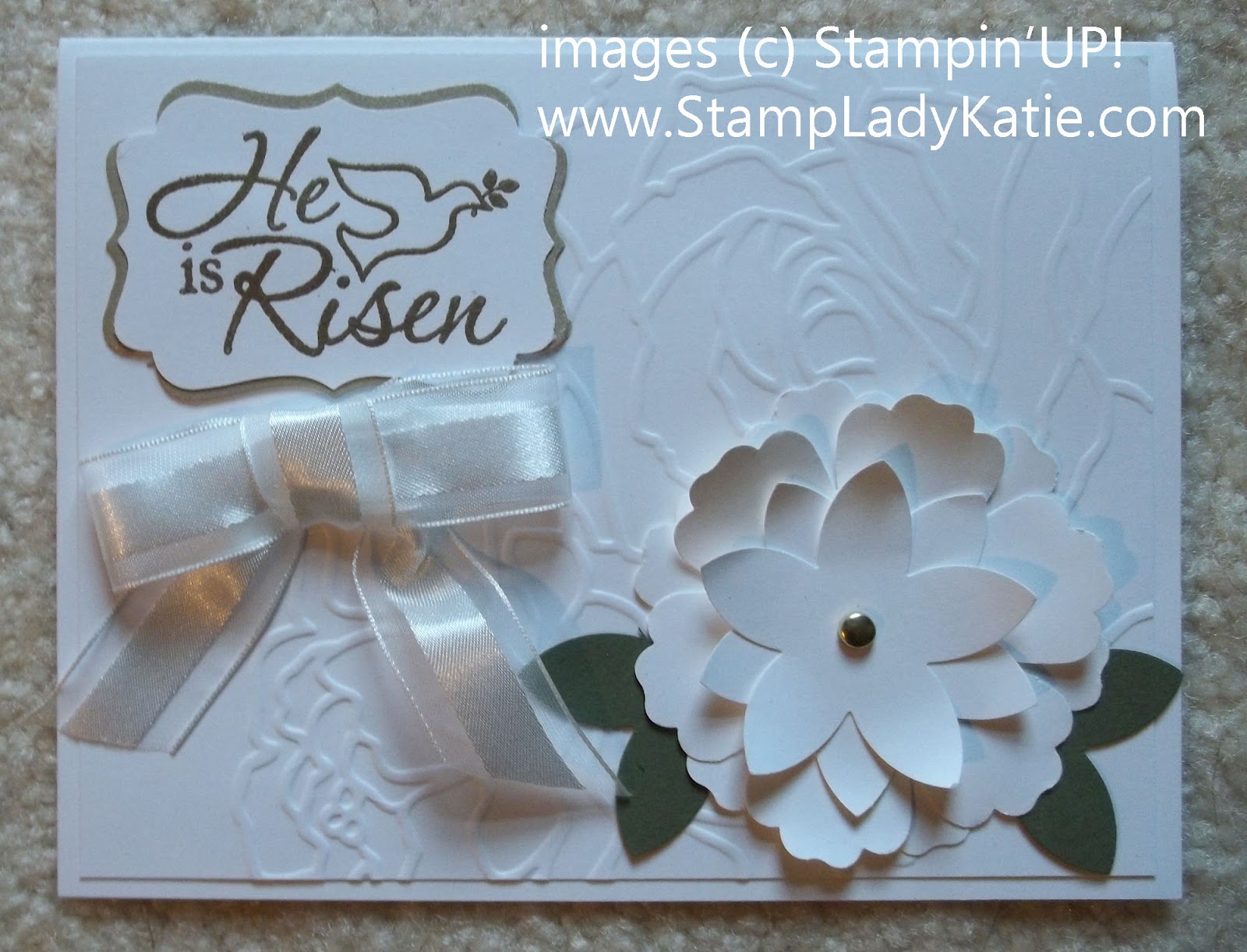 StampLadyKatie.com: He is Risen Punch Flower Easter Card