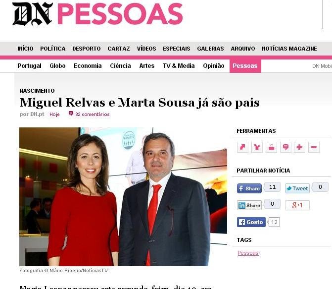 Tomar na Rede: Já nasceu a filha de Marta e Miguel Relvas
