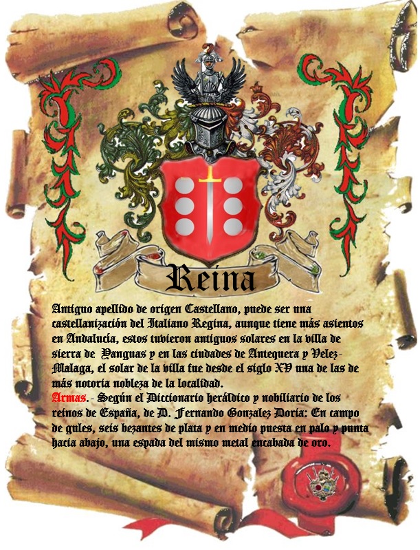 apellidolandia: Escudo familiar Almeda Reina