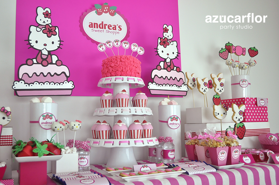 Mesa decorada de Hello Kitty - Imagui