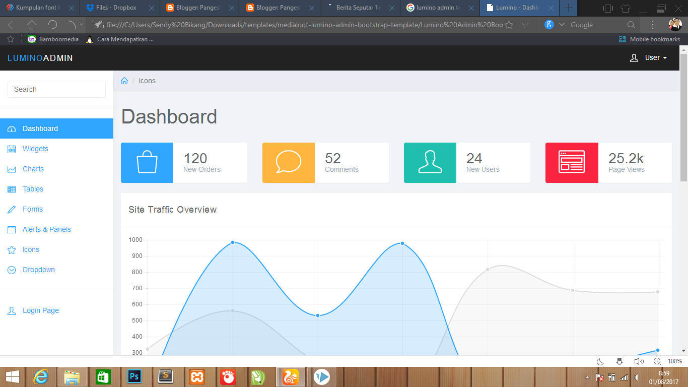 Lumino Admin - Admin Template Bootstrap - Pangestu Design
