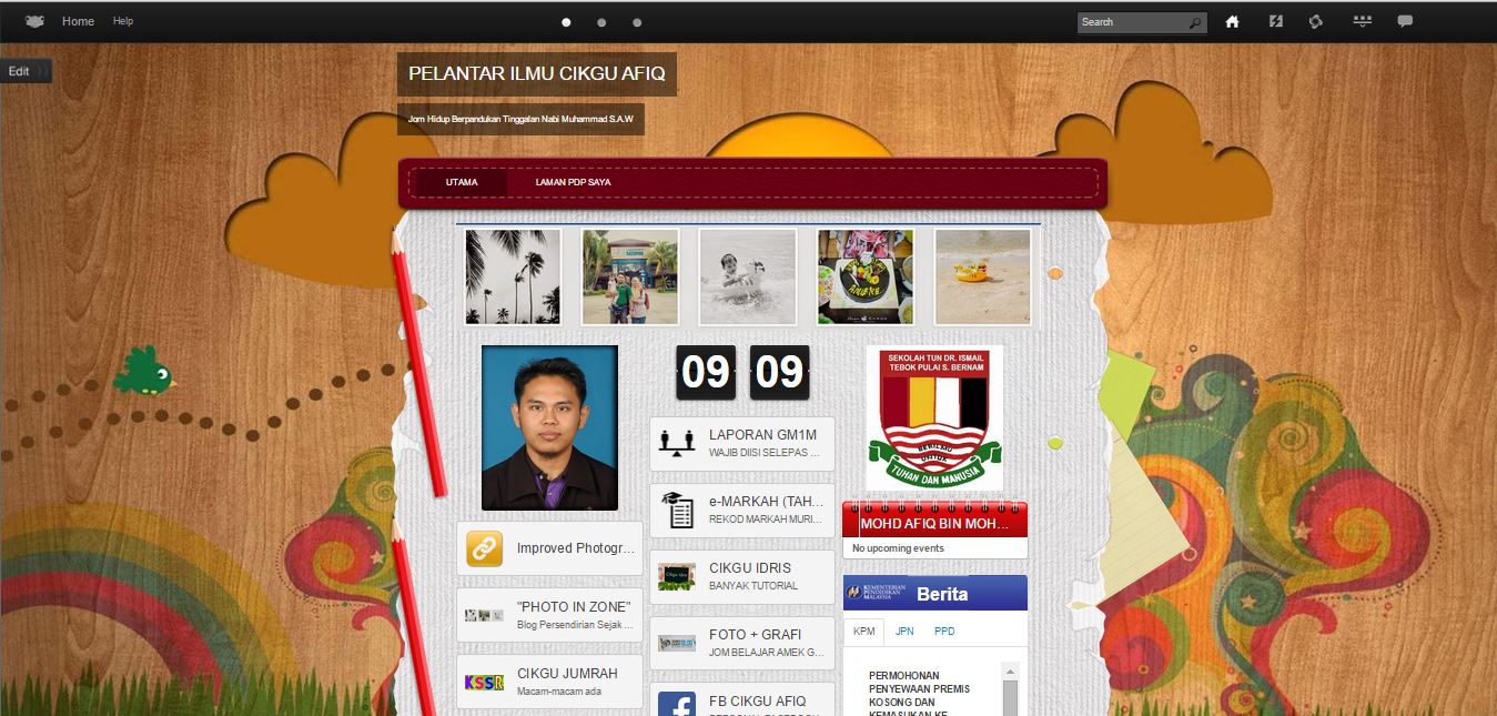 Contoh Personal Dashboard Frog VLE