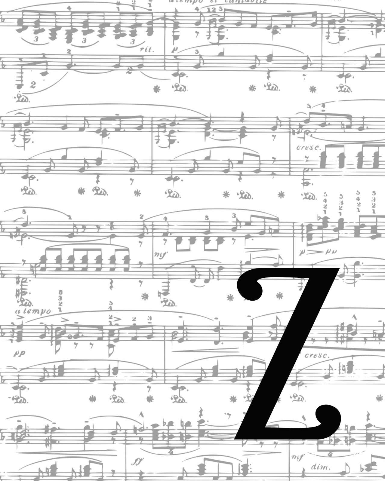 CJO Photo: Printable Initial Art: Musical Z