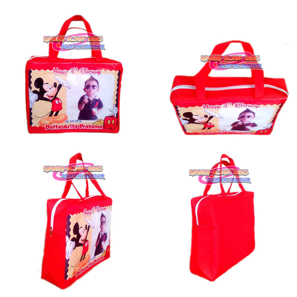 jual tas ulang tahun anak pakai foto / tas ultah mickey mouse - tas ...