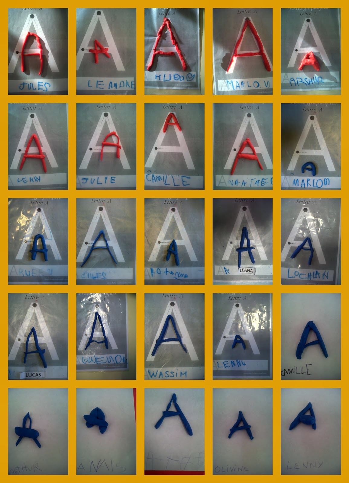 La classe des Gustins et Gustines: La lettre A