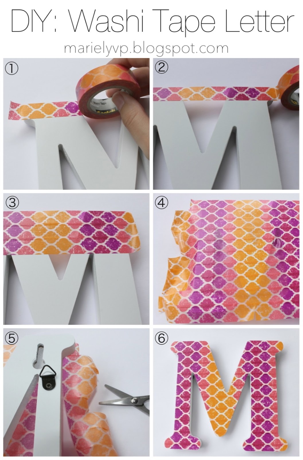We Read!: DIY: Washi Tape Letter {and key covers}