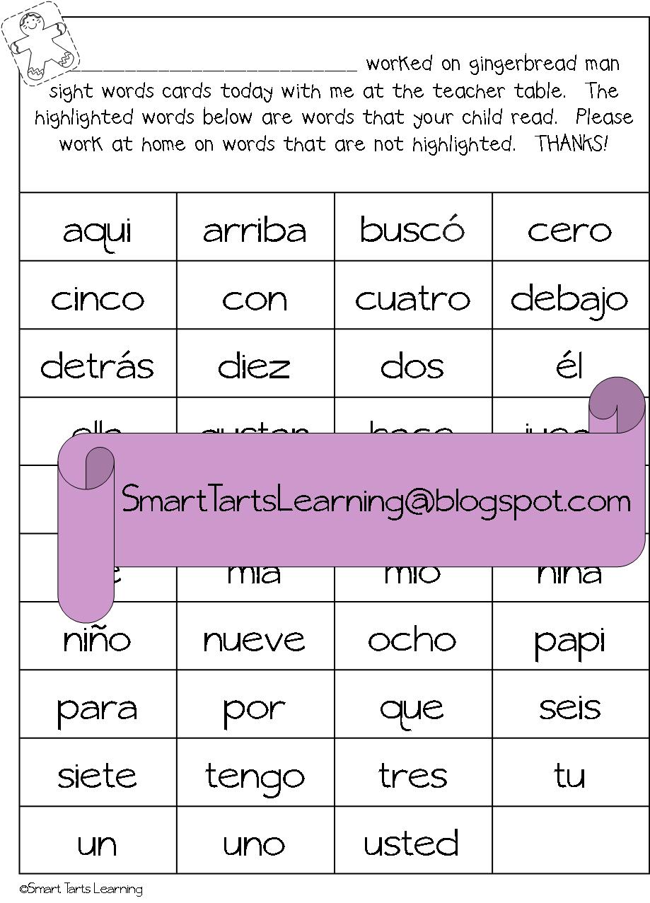 SmartTartsLearning: The Gingerbread Man has learned Spanish!