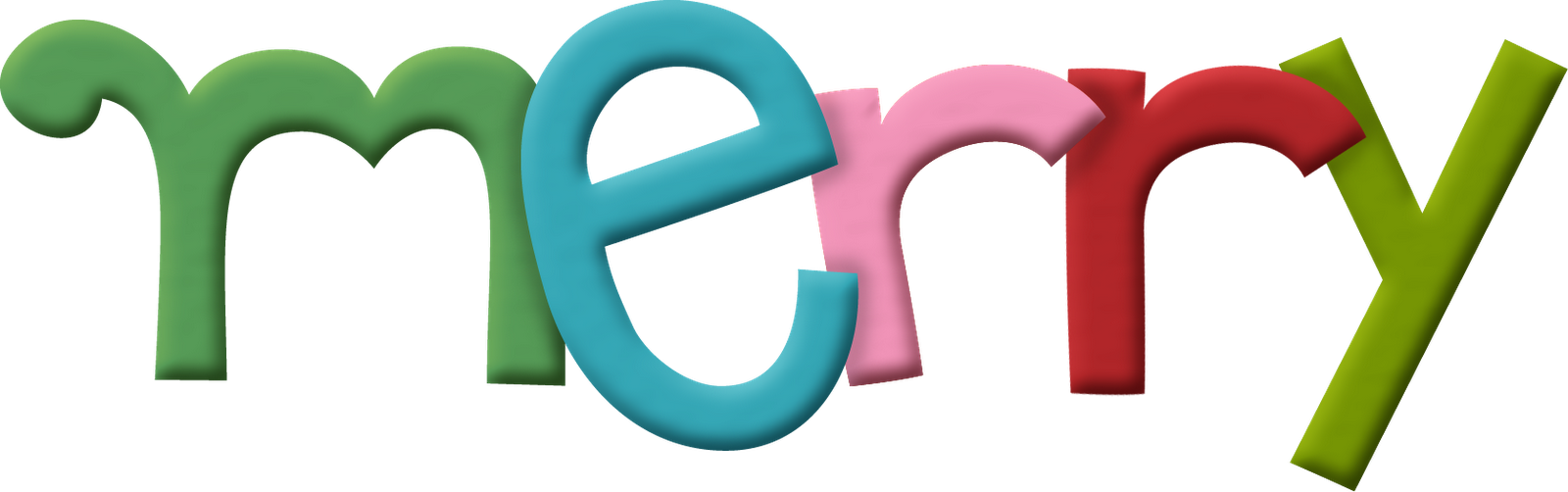 'Merry' Wordart Digital Scrapbooking Freebee | Clever Monkey Graphics