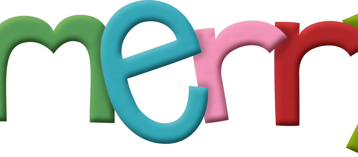 'Merry' Wordart Digital Scrapbooking Freebee | Clever Monkey Graphics