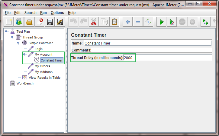 Jmeter Put Constant Timer Under Request