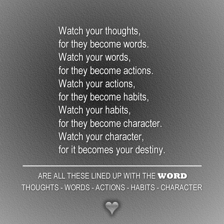 Watch Your Thoughts, They Become Your Words. - Quotes