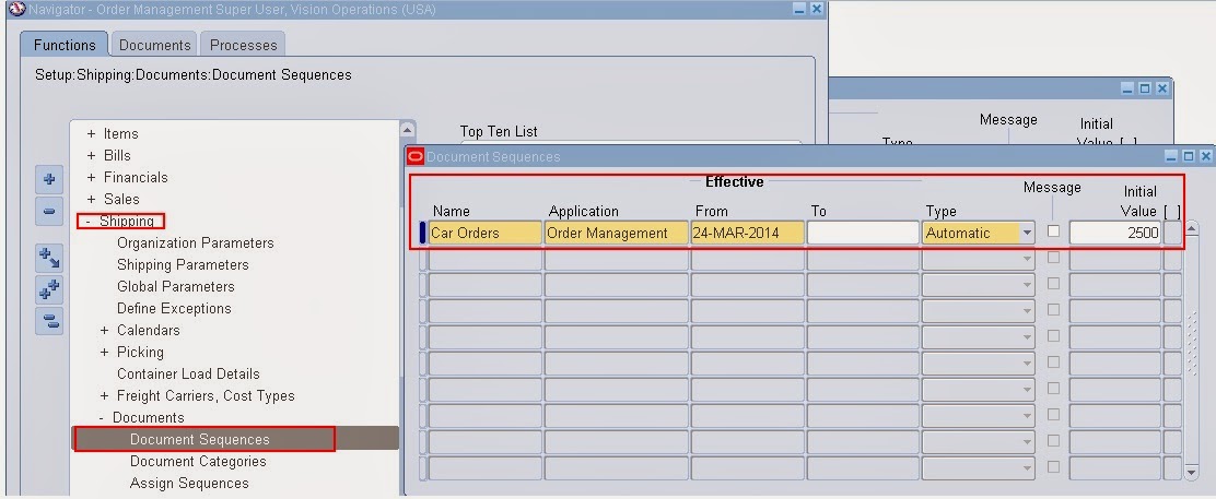 Order Management Setups : Document Sequence |Simplifying Oracle E Business Suite