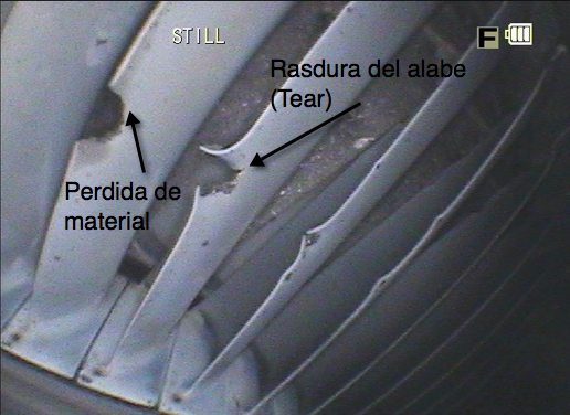 Ingenieros Especialistas: DAÑOS ENCONTRADOS EN UN MOTOR A REACCIÓN